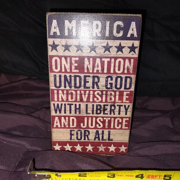 Accents | Wood America One Nation Under God Indivisible With Liberty ...